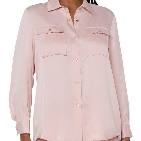 Liverpool | Tops | Nwt Liverpool Longline Shacket In Ballet Pink | Poshmark